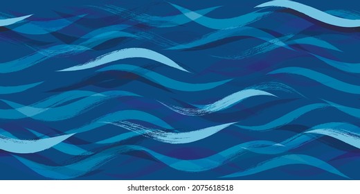 Ocean Waves Seamless Decorative Pattern Stock Vector (Royalty Free ...