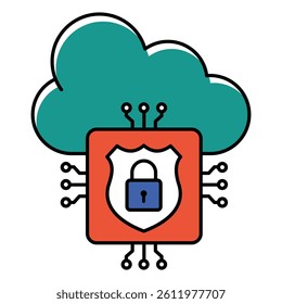Secure File Cloud Storage Vector Icon Stock Vector (Royalty Free ...