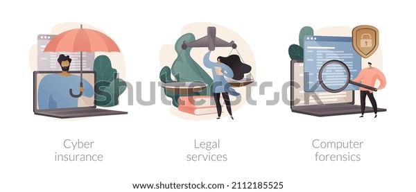 Security Abstract Concept Vector Illustration Set Stock Vector (Royalty ...