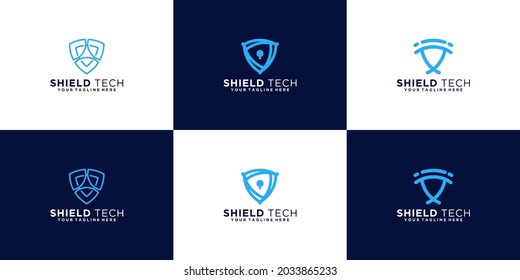 Set Abstract Shield Security Logo Design Stock Vector (Royalty Free ...