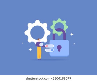 Security System Configuration Set Password Security Stock Vector ...