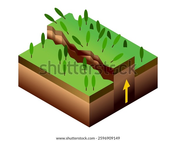 Seismic Activity Diagram Vector Isometric Earth Stock Vector (Royalty ...