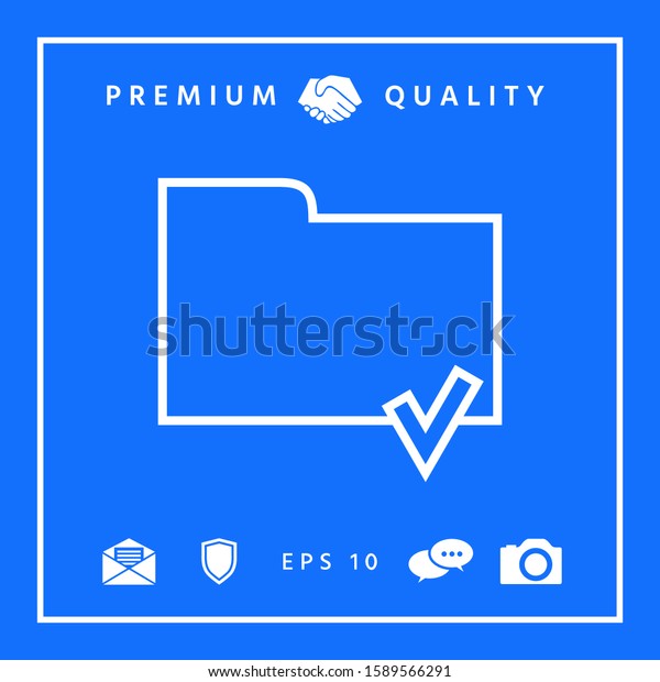 Select Document Sign Folder Icon Check Stock Vector (Royalty Free ...