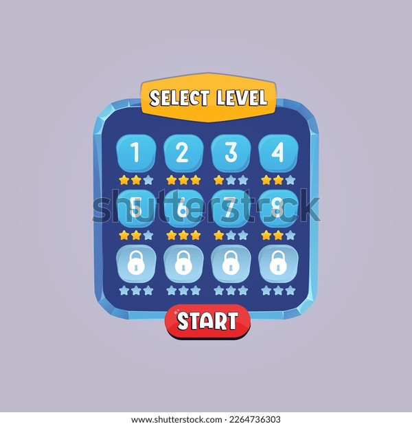 Select Level Menu Option Ui Elements Stock Vector (Royalty Free ...
