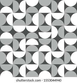 Semicircle Seamless Geometric Pattern Gray Color Stock Vector (Royalty ...