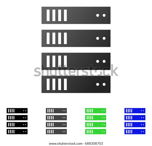 Server Rack Flat Vector Pictogram Colored Stock Vector (Royalty Free ...