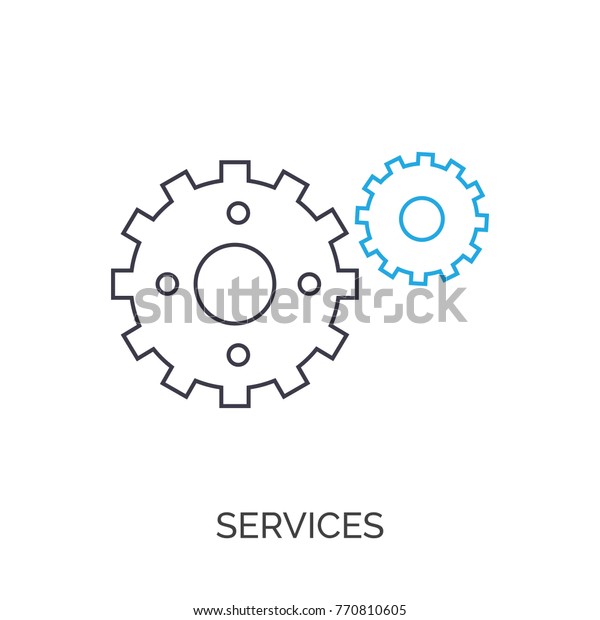 Services Cog Vector Thin Line Icon Stock Vector (Royalty Free ...