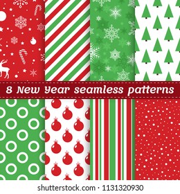 Set 8 New Year Seamless Patterns Stock Vector (Royalty Free) 1131320930 ...