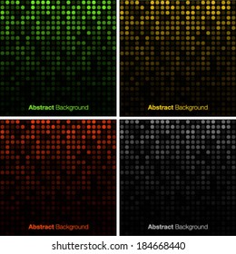 Set Abstract Technology Backgrounds Raster Illustration Stock ...