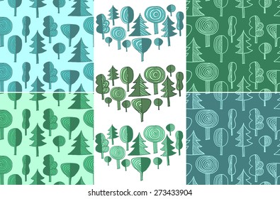 Set Abstract Trees Variations Patterns Sets Stock Vector (Royalty Free ...