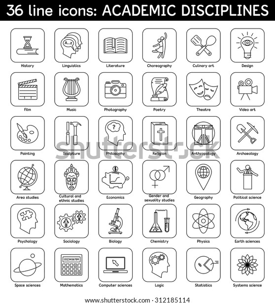 Set Academic Disciplines Icons Vector Eps8 Stock Vector (Royalty Free ...
