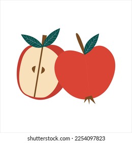 Set Apples Sliced Apples Whole Half Stock Vector (Royalty Free) 2254097823 | Shutterstock