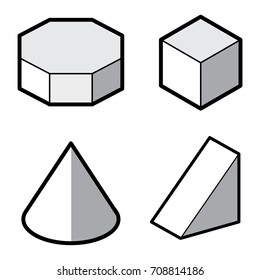 Colección de formas sólidas 3D con: vector de stock (libre de regalías ...