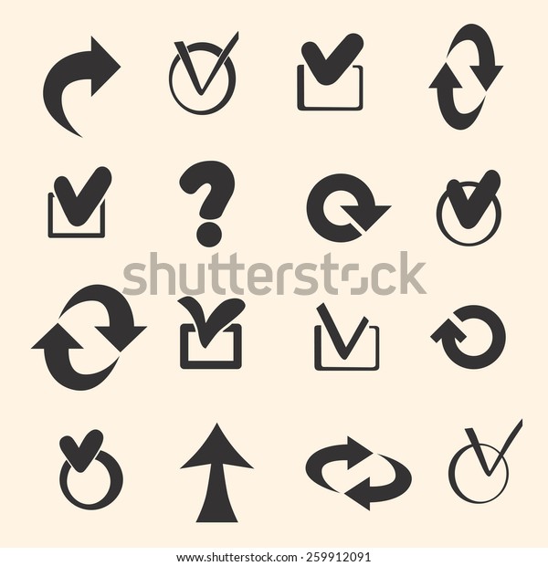 Set Black Symbols Vector Stock Vector (Royalty Free) 259912091 ...