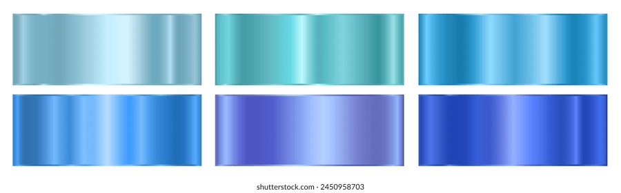 Set Blue Metallic Gradients On White Stock Vector (Royalty Free ...