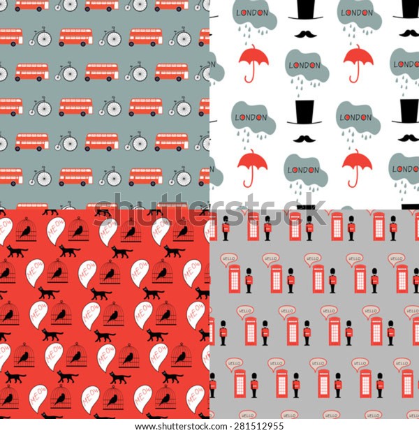 Set Cartoon English Patterns: เวกเตอร์สต็อก (ปลอดค่าลิขสิทธิ์ ...