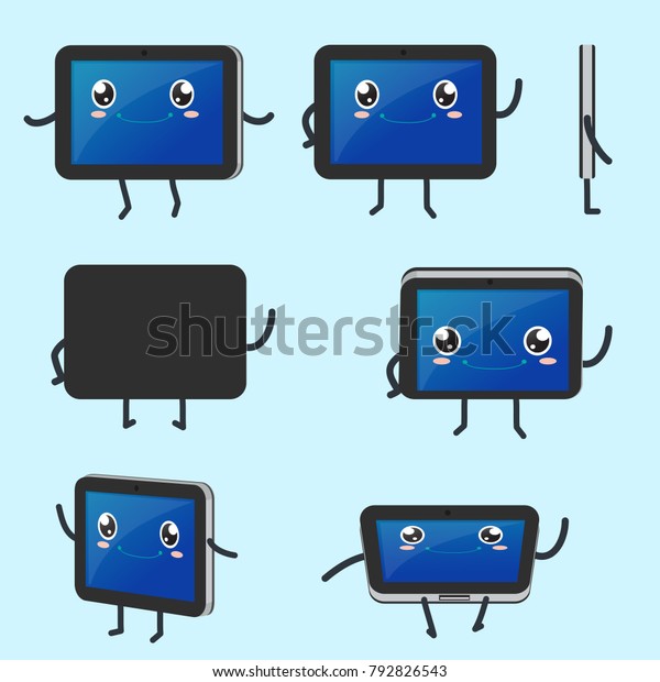 Set Cartoons Pc Tablets Computer Icon Stock Vector (Royalty Free ...