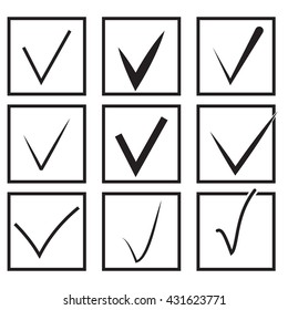 Set Check Boxes Flat Check Mark Stock Vector (Royalty Free) 431623771 ...
