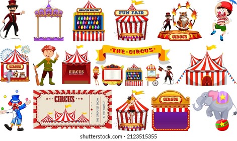 Set Circus Banner Illustration Stock Vector (Royalty Free) 1427115140 ...