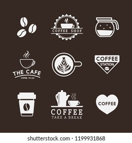 Set Coffee Logo Badge Sign Label Stock Vector (Royalty Free) 1706325532 ...
