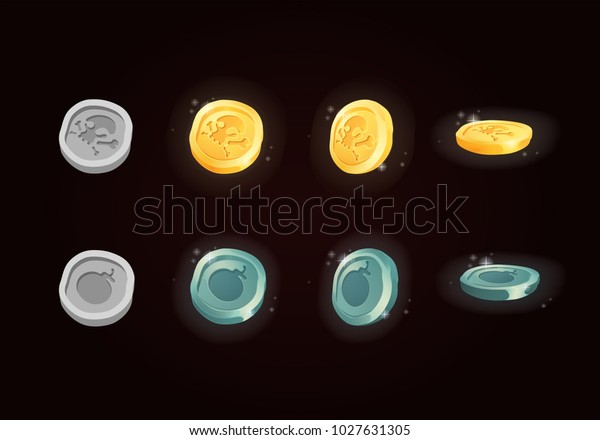 Set Coins Game Vector Cartoon Illustration Stock Vector (Royalty Free ...