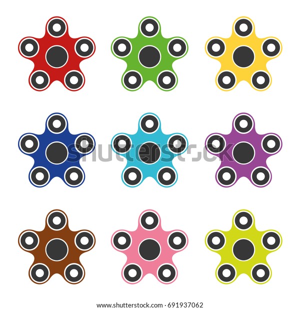 Set Colored Spinners Five Element Stock Stock Vector (Royalty Free ...