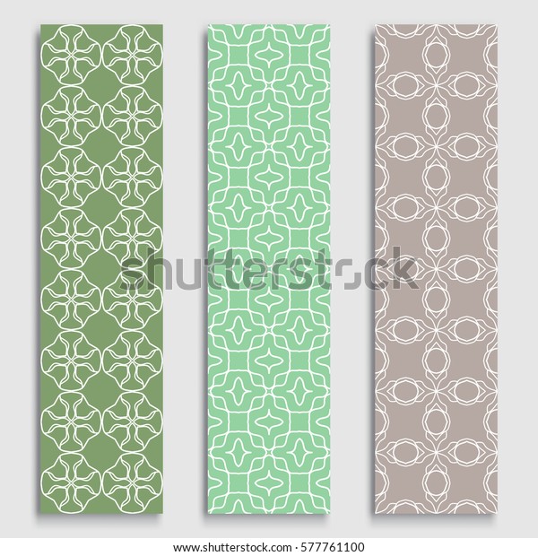 Set Colorful Geometric Line Borders Seamless Stock Vector (Royalty Free ...