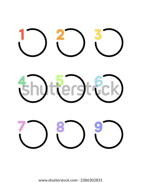 Set Colorful Round Circle Number Template Stock Vector (Royalty Free ...