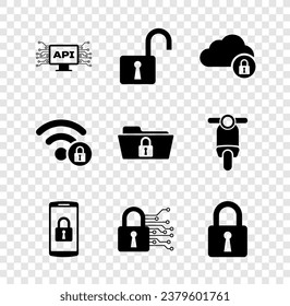 Set Computer Api Interface Open Padlock Stock Vector (Royalty Free) 2379601761 | Shutterstock