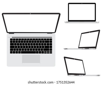 Set Computer Laptops Template Blank Screen Stock Vector (Royalty Free ...