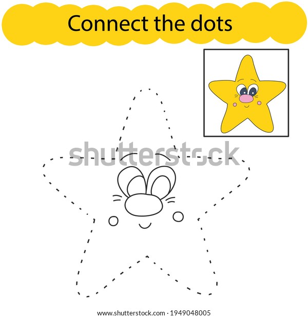 Set Connect Dots Draw Star Cartoon Stock Vector (Royalty Free ...
