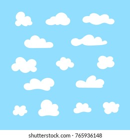 Set Cute Cartoon Clouds Vector Illustration Stock Vector (Royalty Free ...