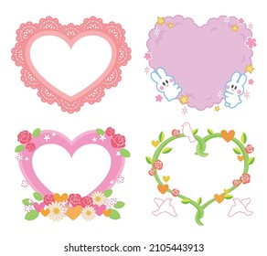 Set Cute Heartshaped Vector Frames Stock Vector (Royalty Free ...
