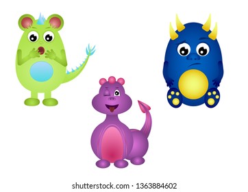 Cute Monster School Cartoon Collection Stock Vector (Royalty Free ...