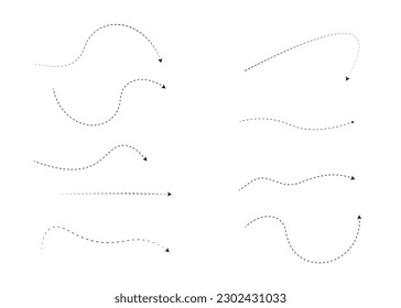 Set Dashed Line Arrows Stock Vector (Royalty Free) 2302431033 | Shutterstock