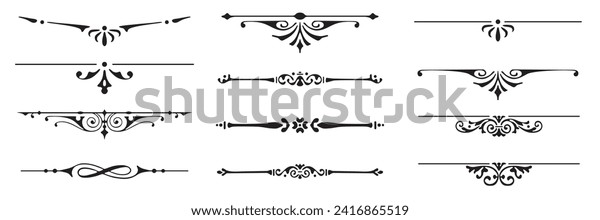 Set Decorative Divider Elements Border Florish Stock Vector (Royalty ...