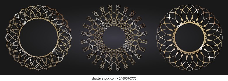 Set Decorative Round Frames Design Abstract Stock Vector (Royalty Free ...
