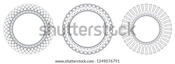 Set Decorative Round Frames Design Abstract Stock Vector (Royalty Free ...
