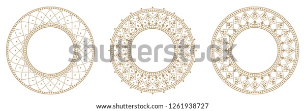 Set Decorative Round Frames Design Abstract Stock Vector (Royalty Free ...