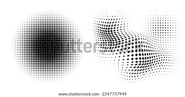 Set Design Elements Halftone Dot Pattern Stock Vector (Royalty Free ...