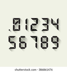 Set Digital Numbers Flat Design Each Stock Vector (Royalty Free ...