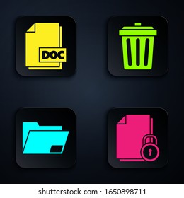 Set Document Lock Doc File Document Stock Vector (Royalty Free) 1650898711 | Shutterstock