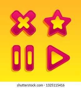 Set Double Buttons Interface Mobile Pc Stock Vector (Royalty Free ...