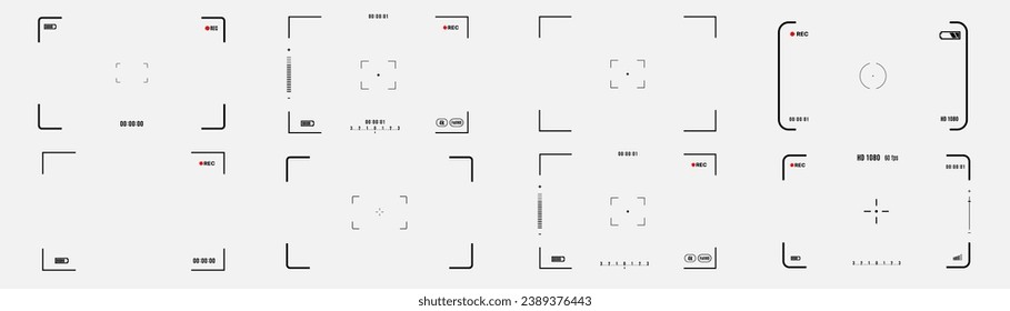 Set Elements Photo Video Camera Viewfinder Stock Vector (Royalty Free ...