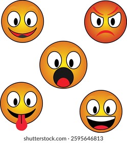 Set Emoticons Set Emoji Design Isolated Stock Vector (Royalty Free) 2595646813 | Shutterstock