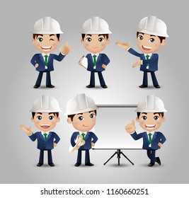Building Worker Different Poses Stock Vector (Royalty Free) 2050872482 ...
