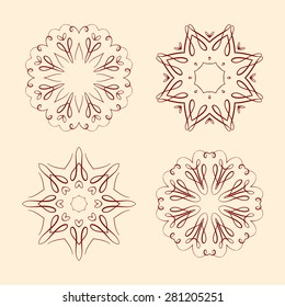 Set Ethnic Round Vector Elements Stock Vector (Royalty Free) 281205251 ...