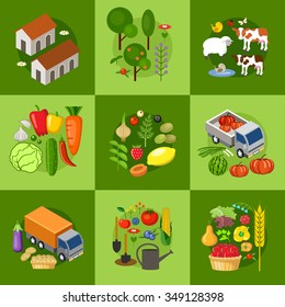 Farming Infographic Elements Field Farm Tractor Stock Vector (Royalty ...