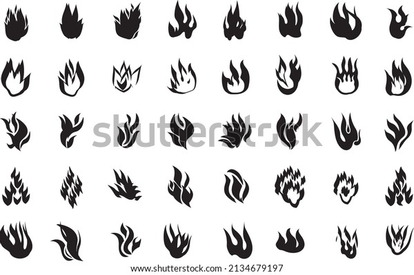 Set Fire Icons Vector Stock Vector (Royalty Free) 2134679197 | Shutterstock