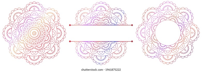 Set Flower Mandalas Split Pattern Form Stock Vector (Royalty Free ...